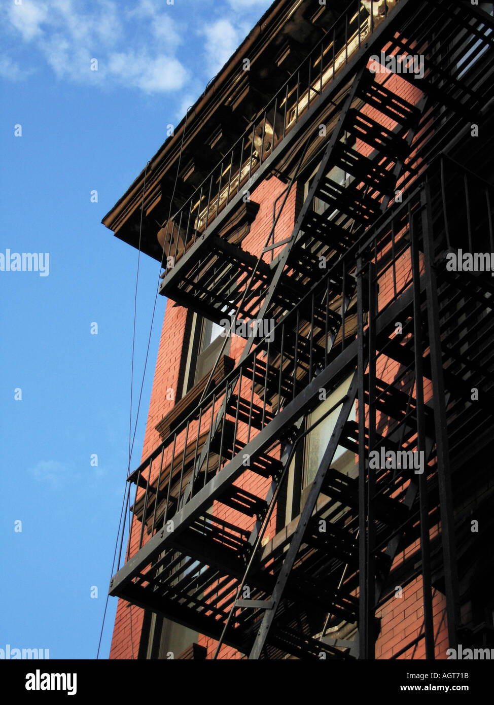 Building with fire escape Stock Photo - Alamy