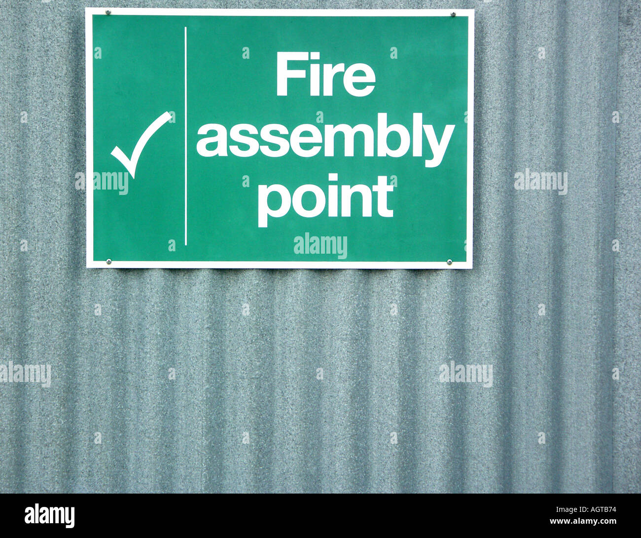 Fire Assembly Point sign Stock Photo - Alamy