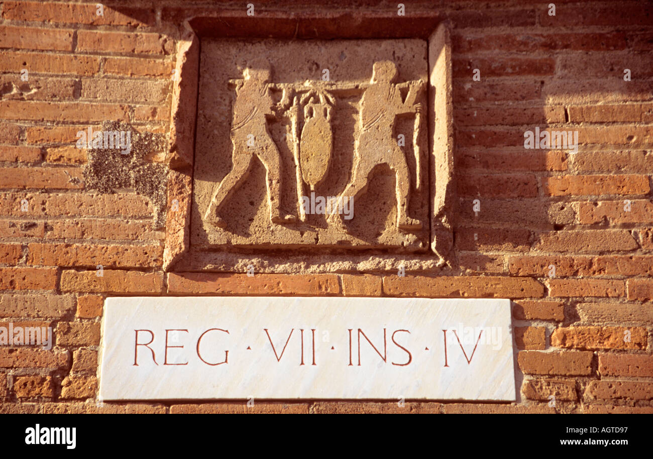 Roman Street Sign Pompeii Stock Photo - Alamy