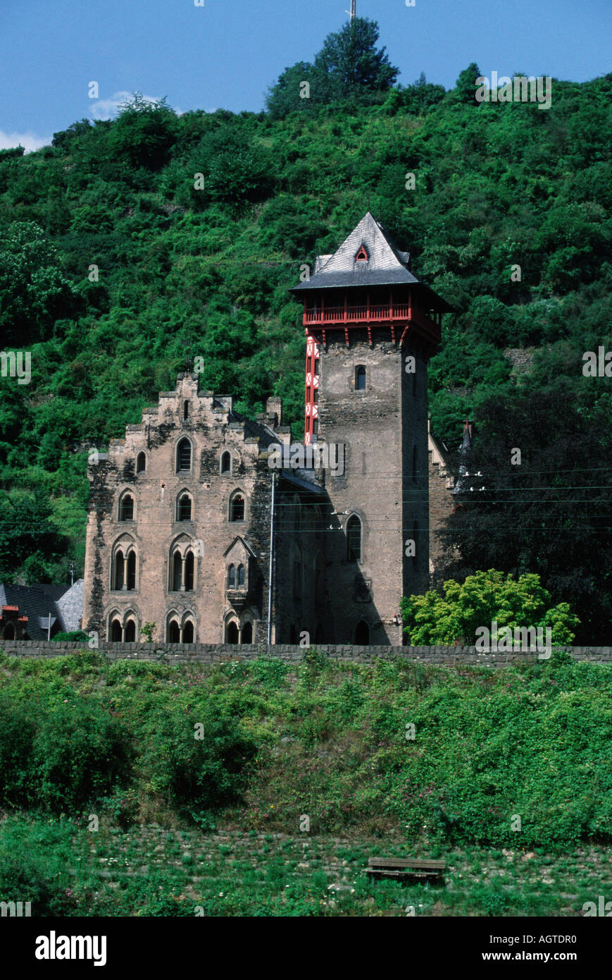 Old castle at Mosel river Stock Photo - Alamy