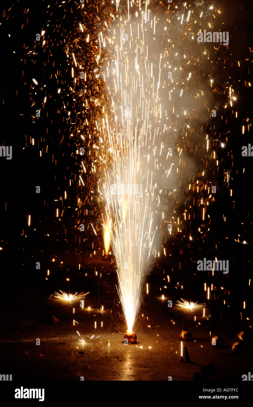 HMA79952 Fire cracker on Diwali Festival of lights in India Stock Photo ...