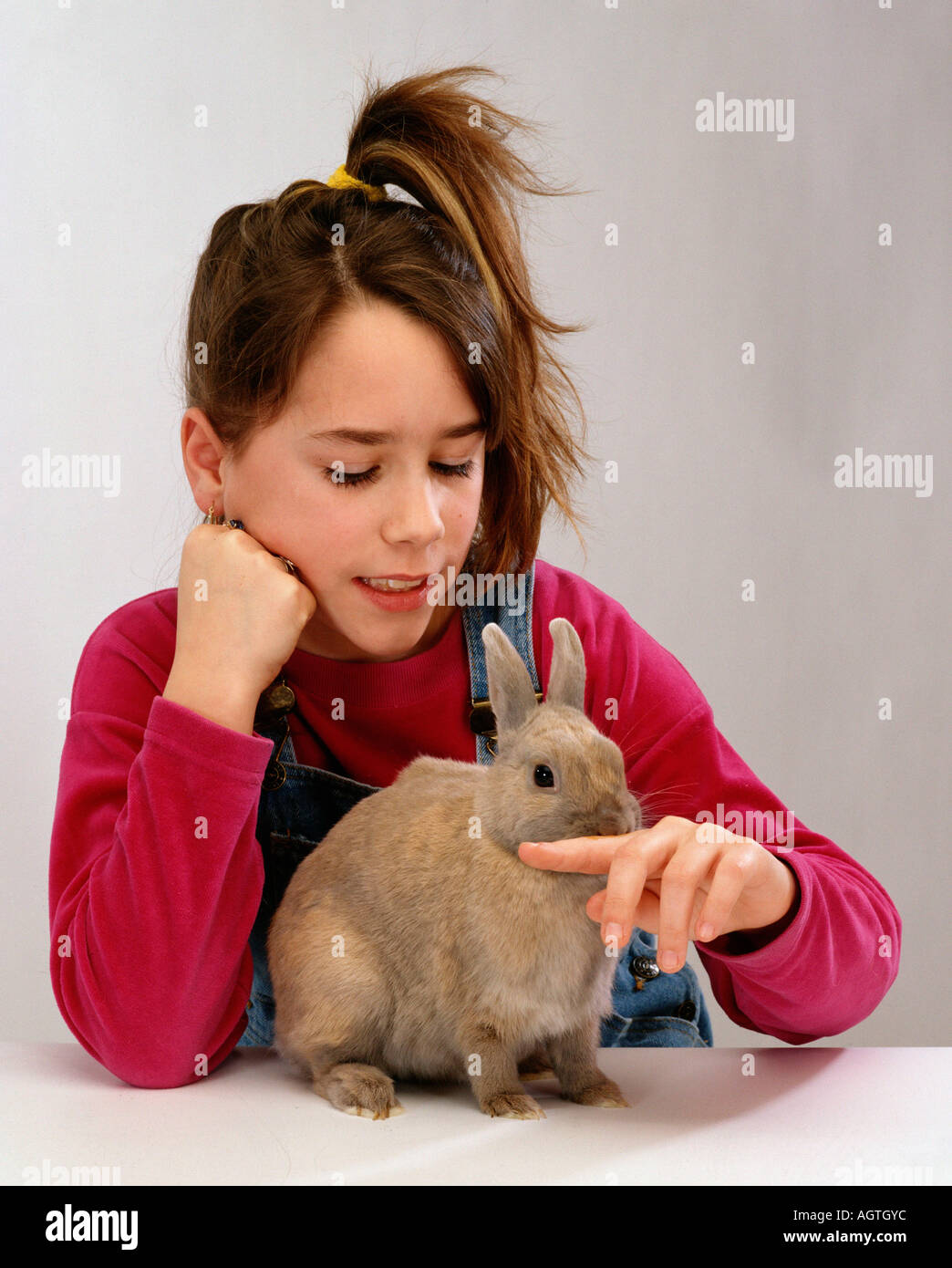 Girl dwarf rabbit hi-res stock photography and images - Alamy