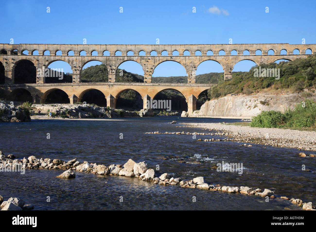 France Provence Pont du Gard roman bridge Stock Photo - Alamy