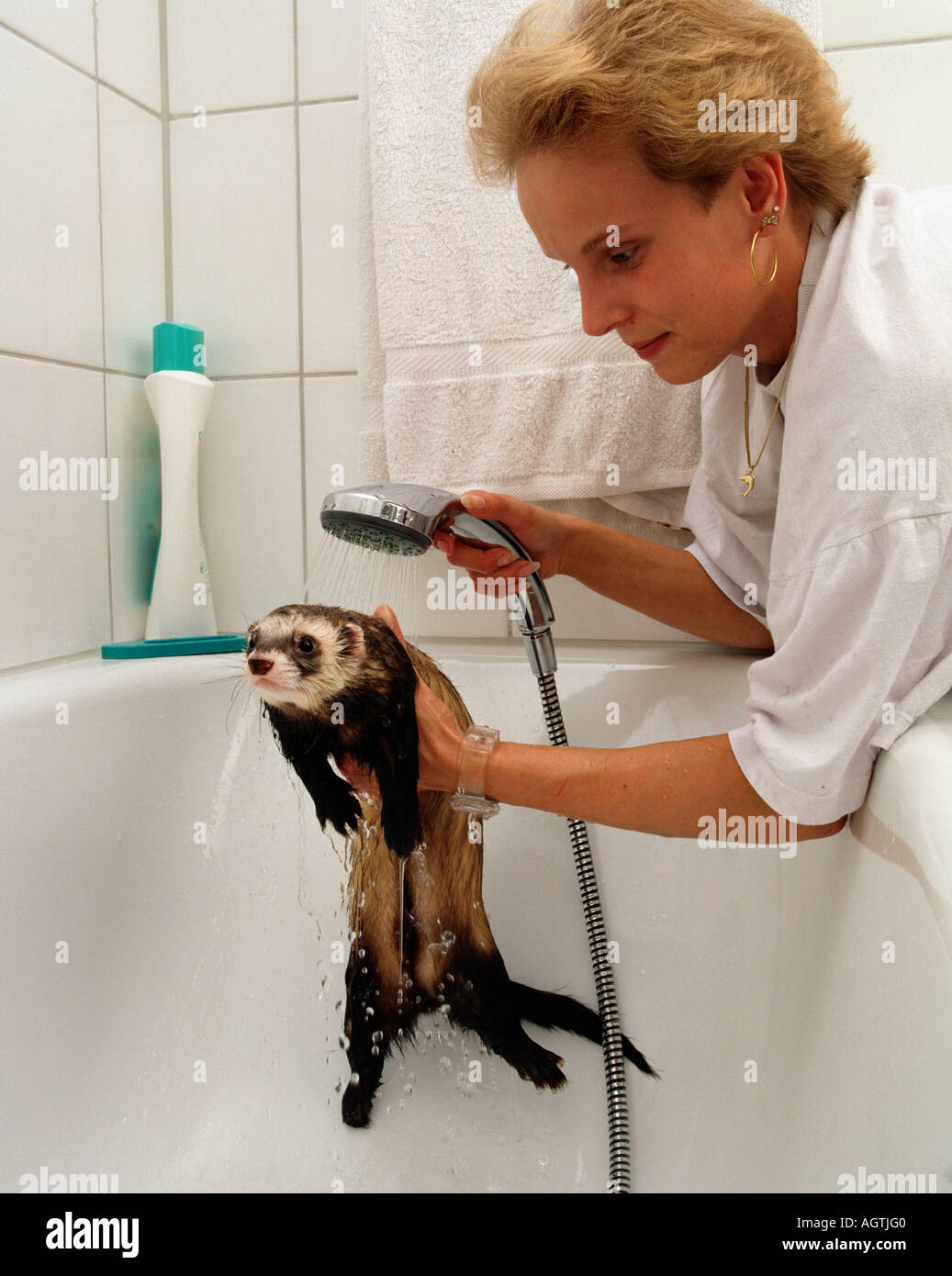Woman with ferret hi-res stock photography and images - Alamy