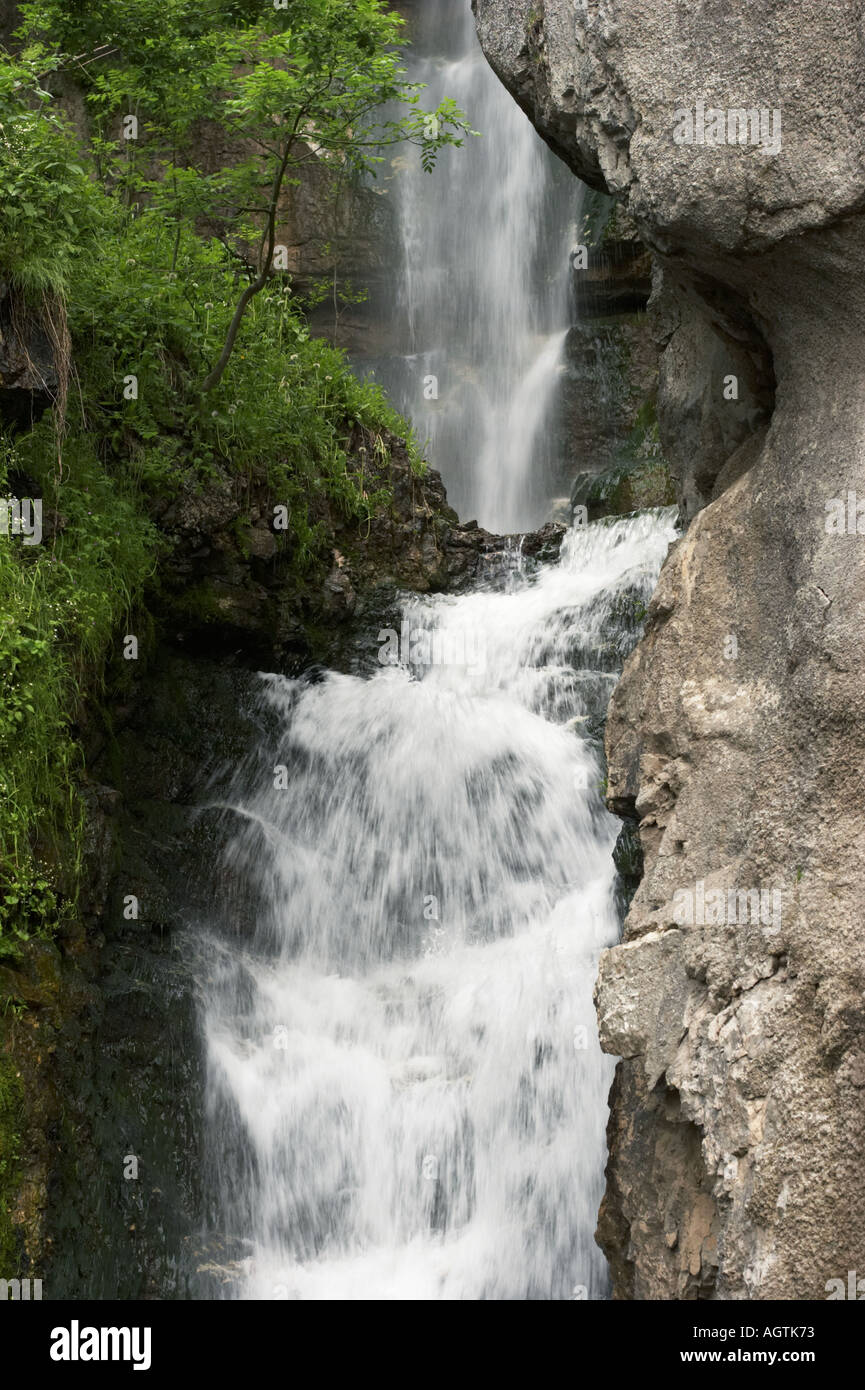 Waterfall in Hallstatt village. Salzkammergut, Austria Stock Photo - Alamy
