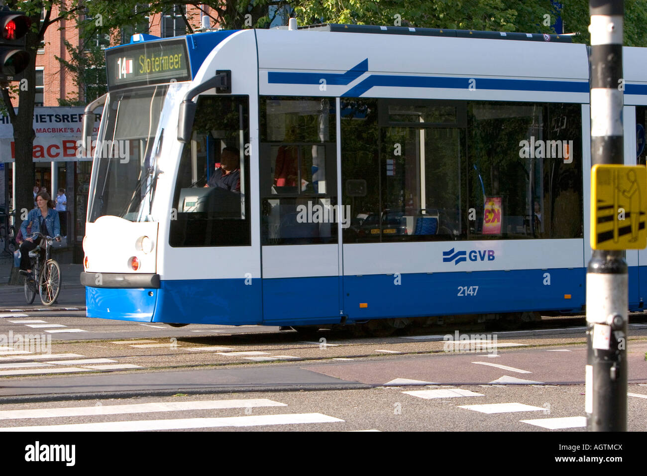 Amsterdam tram line Amsterdam Netherlands Stock Photo - Alamy