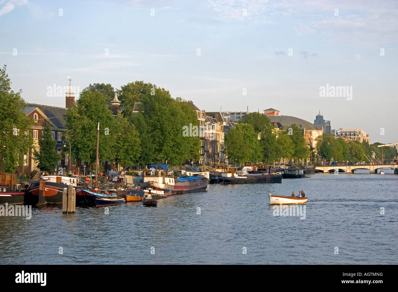 Boating on the Amstel River in Amsterdam Netherlands Stock Photo - Alamy