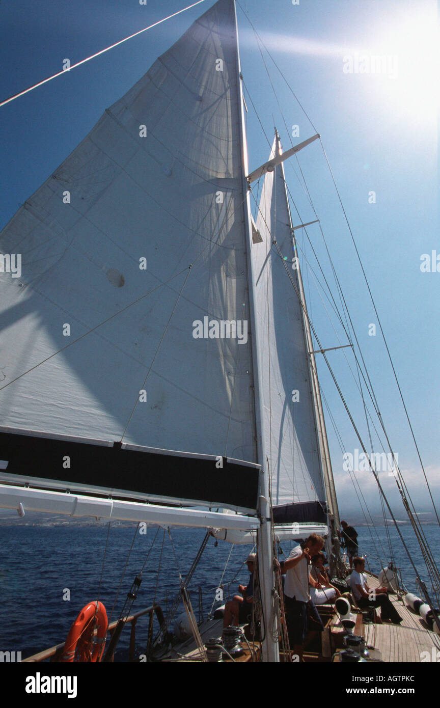 People on Sailing Boat Stock Photo - Alamy