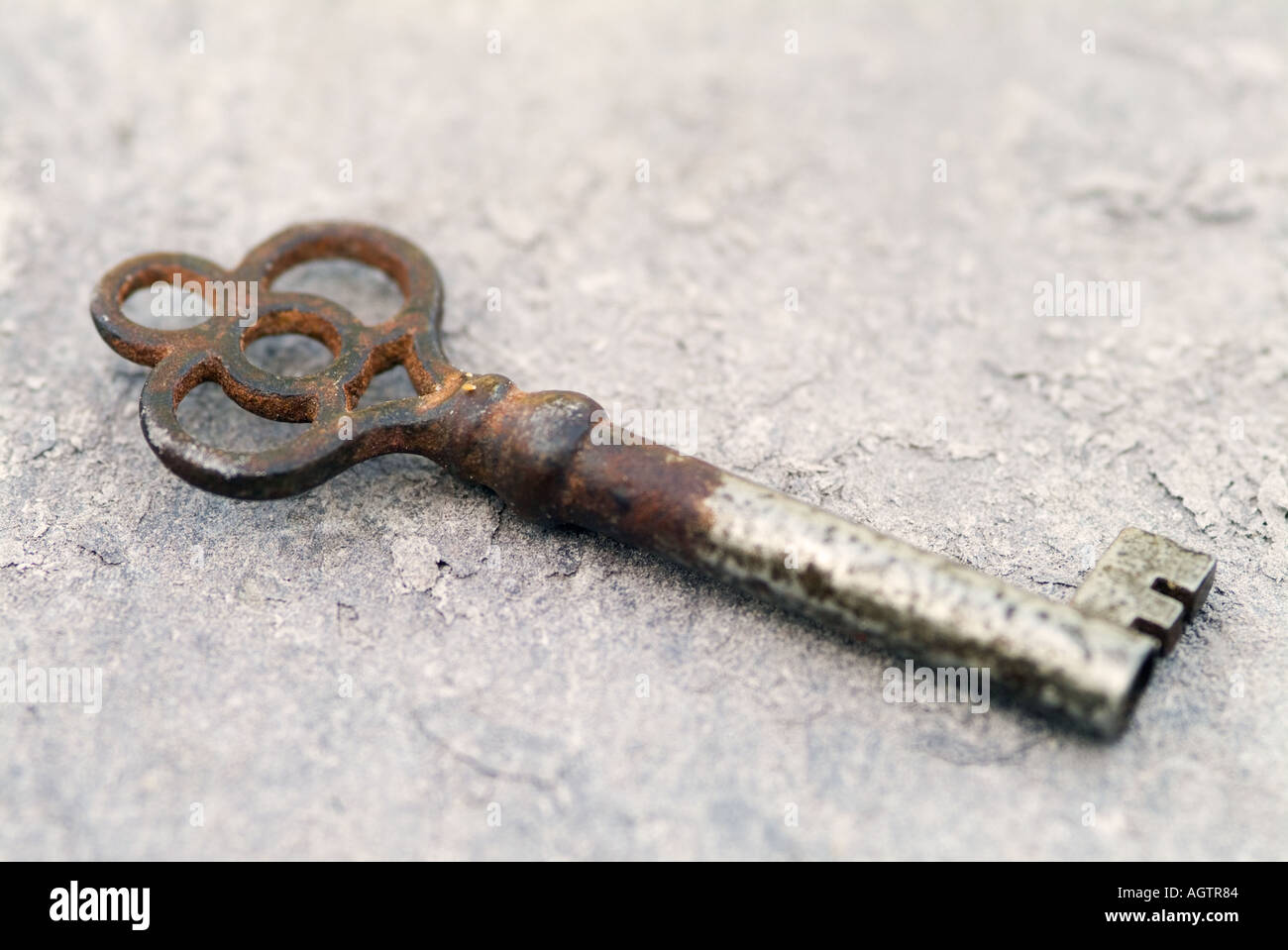 antique key on light gray background Stock Photo - Alamy