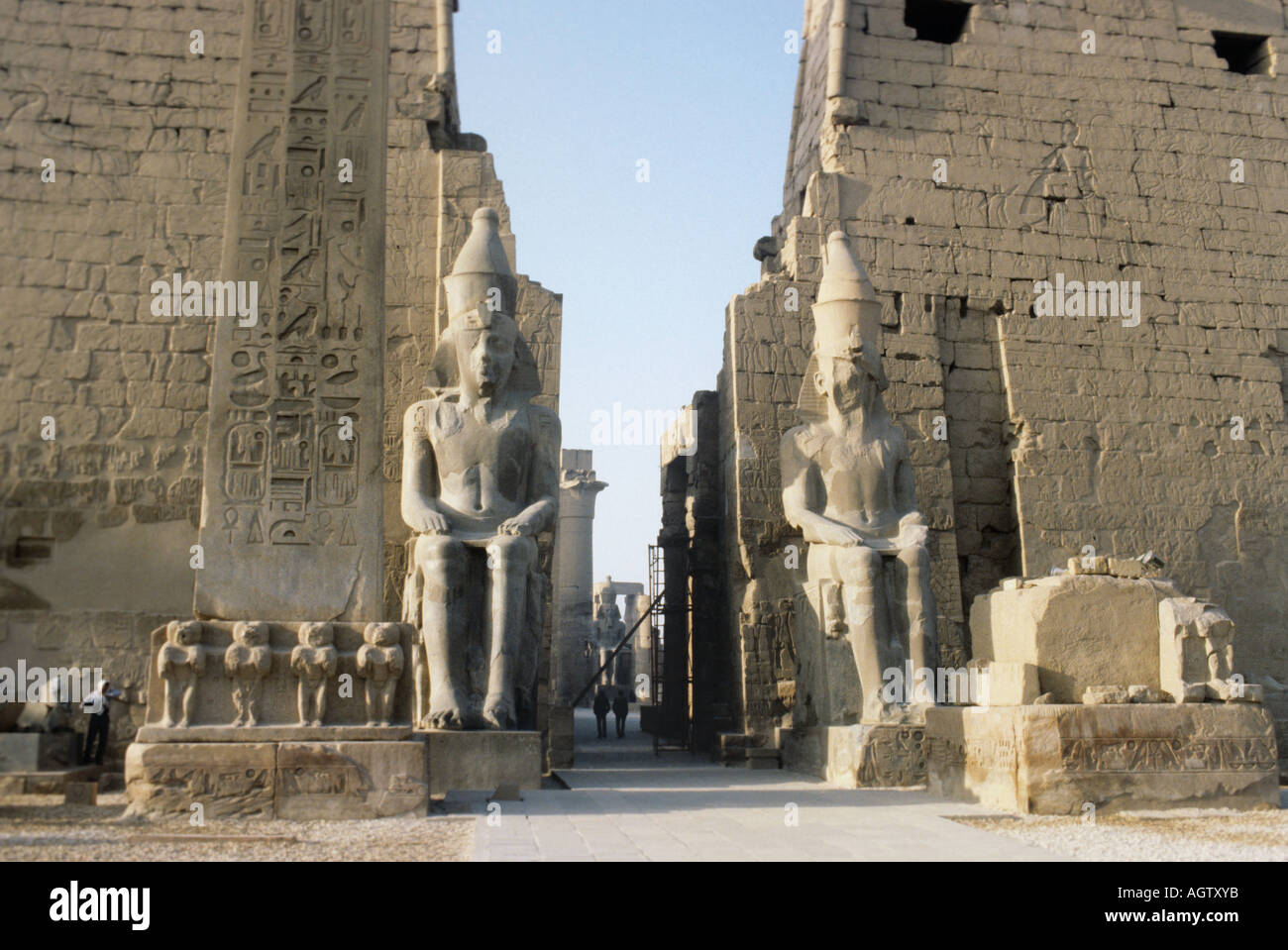 Entrance to the Temple of Luxor (the temple of Amun-Ra) showing First ...