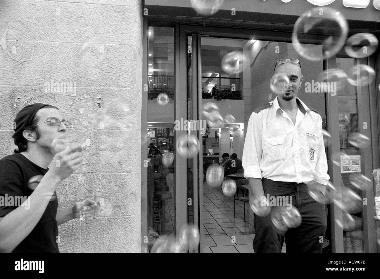 Security guard in a public area West Jerusalem Israel Stock Photo - Alamy