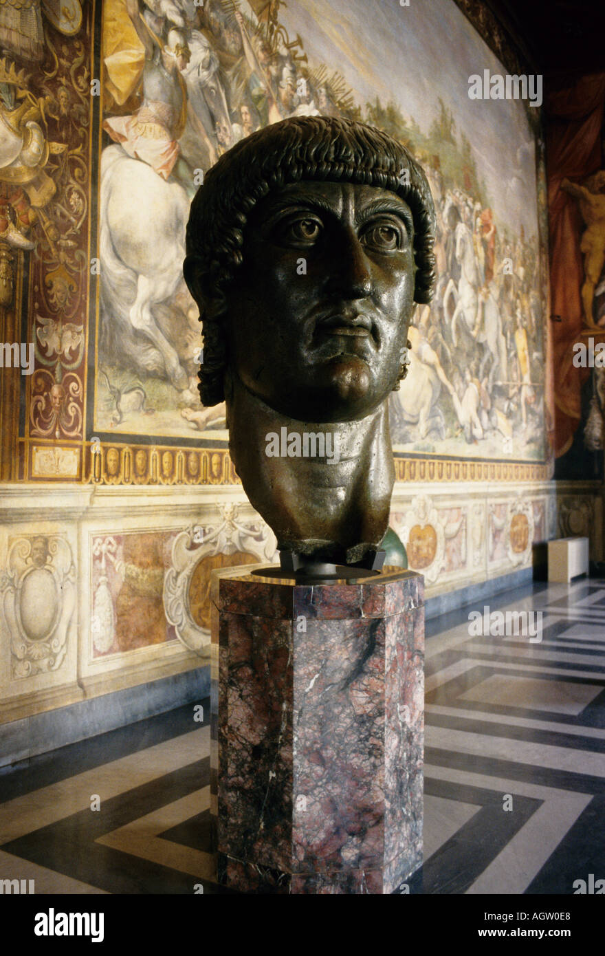 Rome. Italy. The Capitoline Museum. Bronze sculpture of Emperor ...