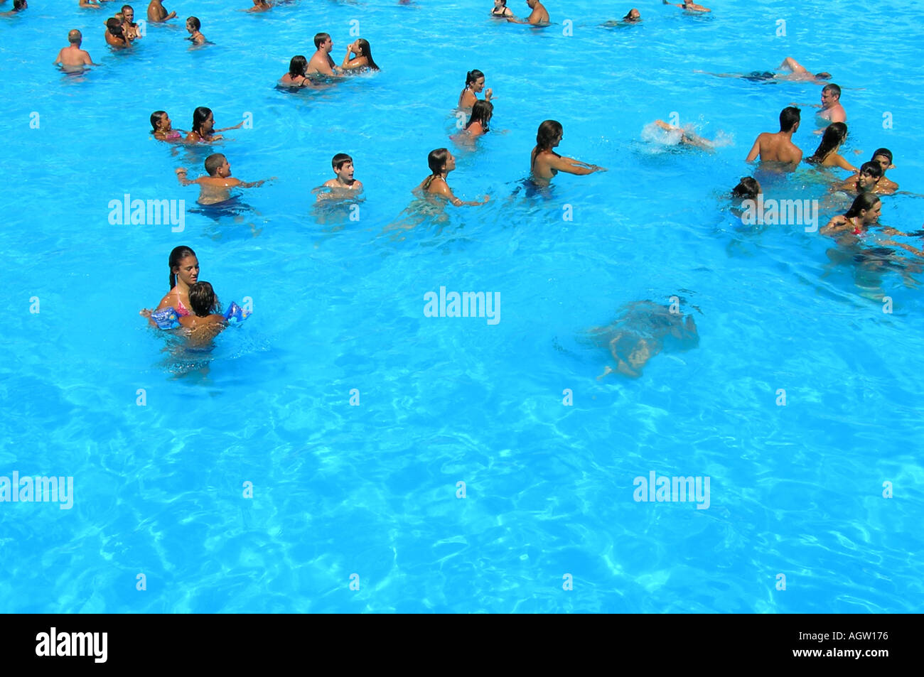 Bathers in pool Stock Photo - Alamy