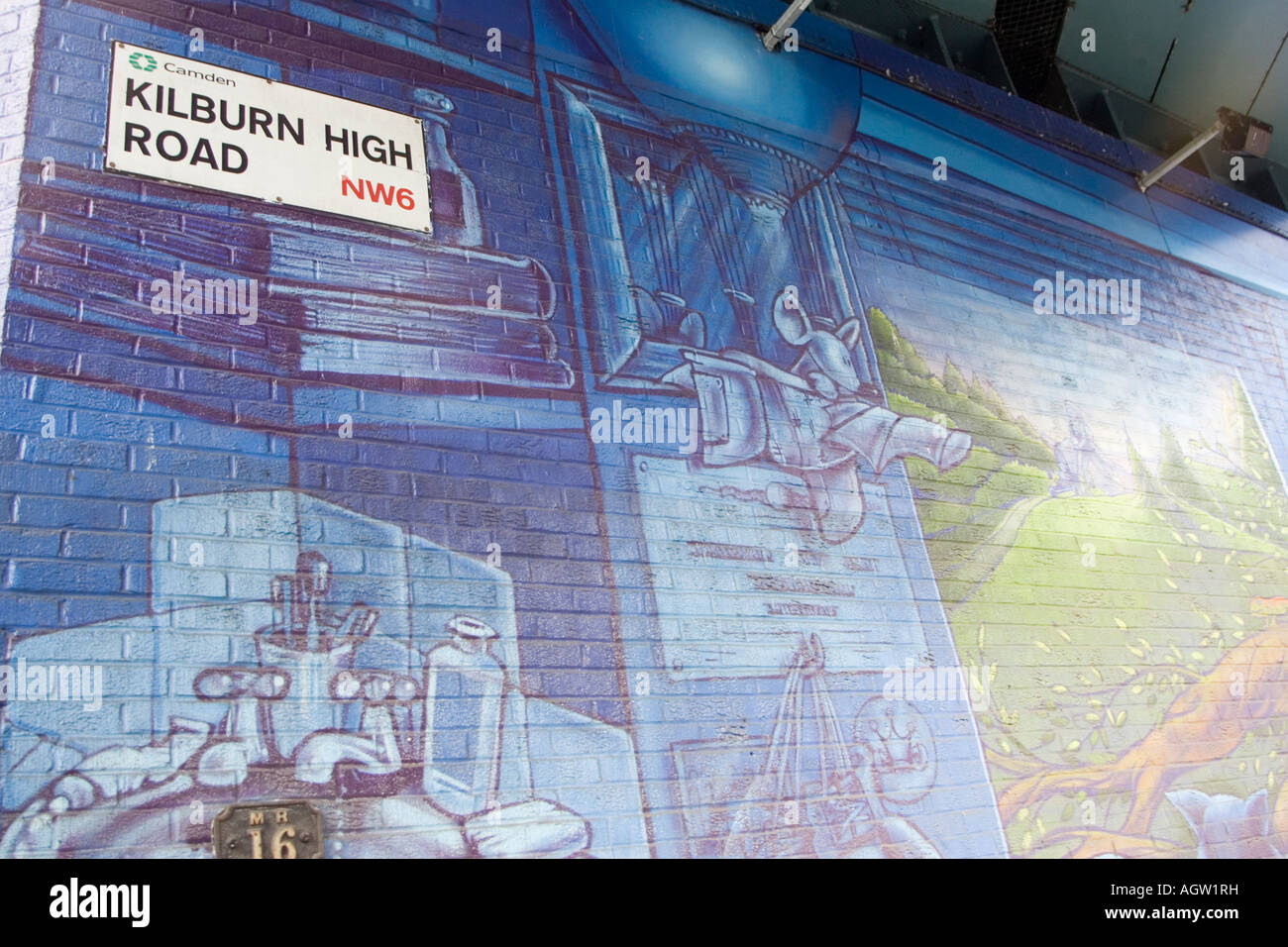 Kilburn High Road Sign Stock Photo - Alamy