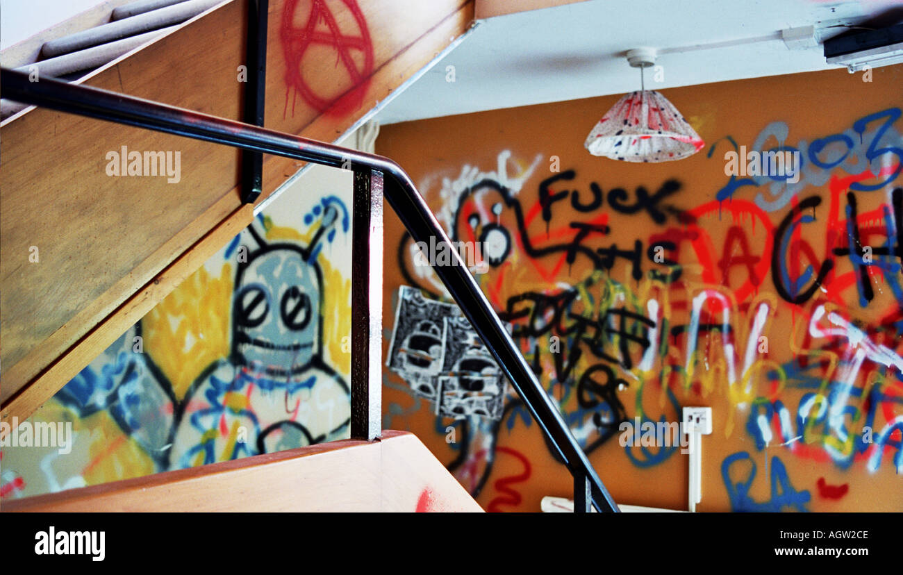 Graffiti on staircase Stock Photo - Alamy