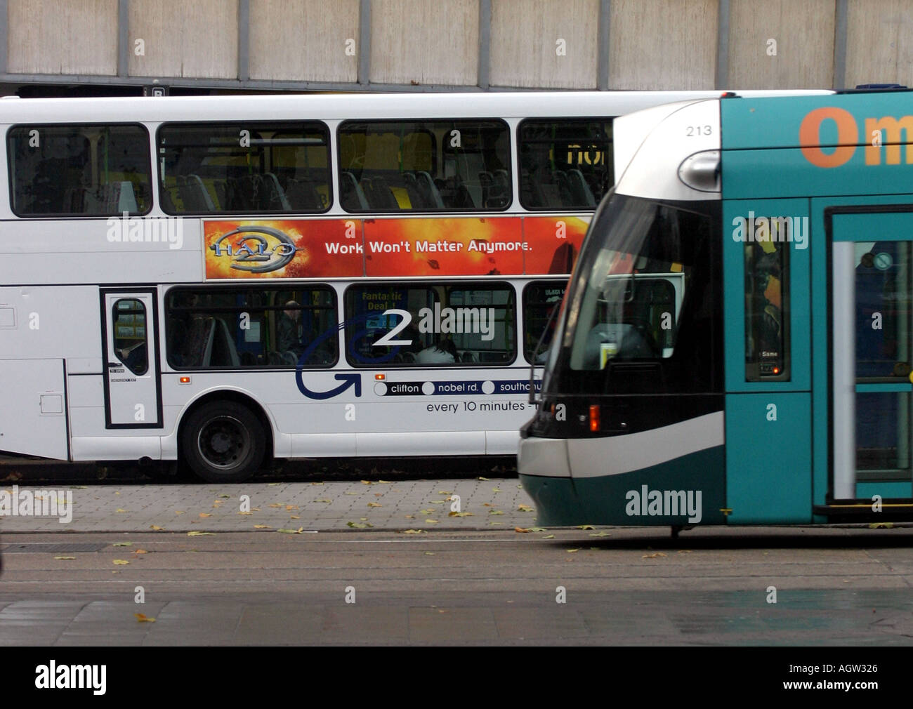 Nottingham East Midlands The Go2 Bus service interacting with the tram ...