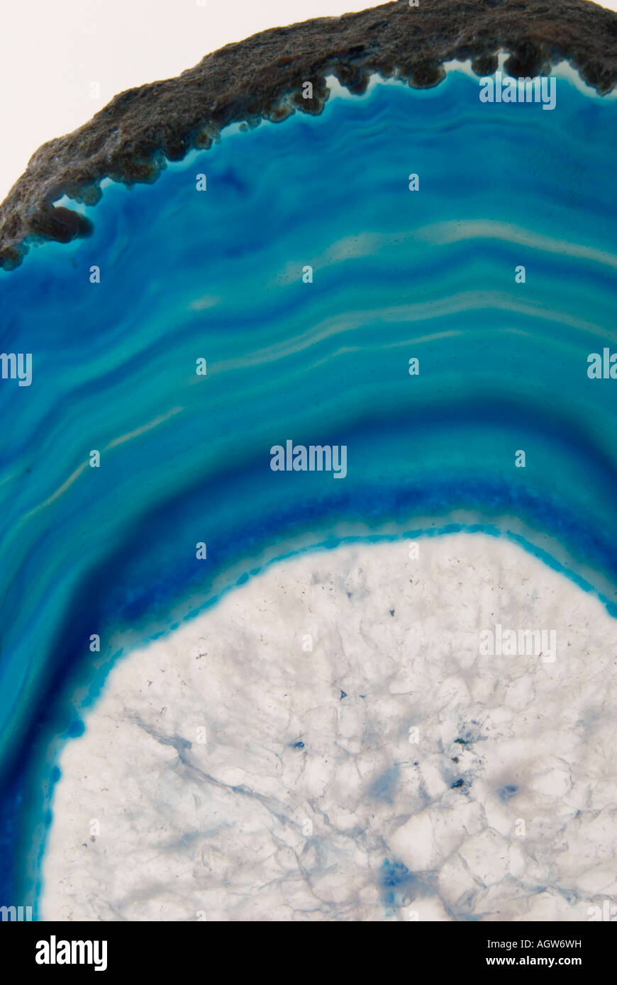 Slice across blue Geode Stock Photo - Alamy