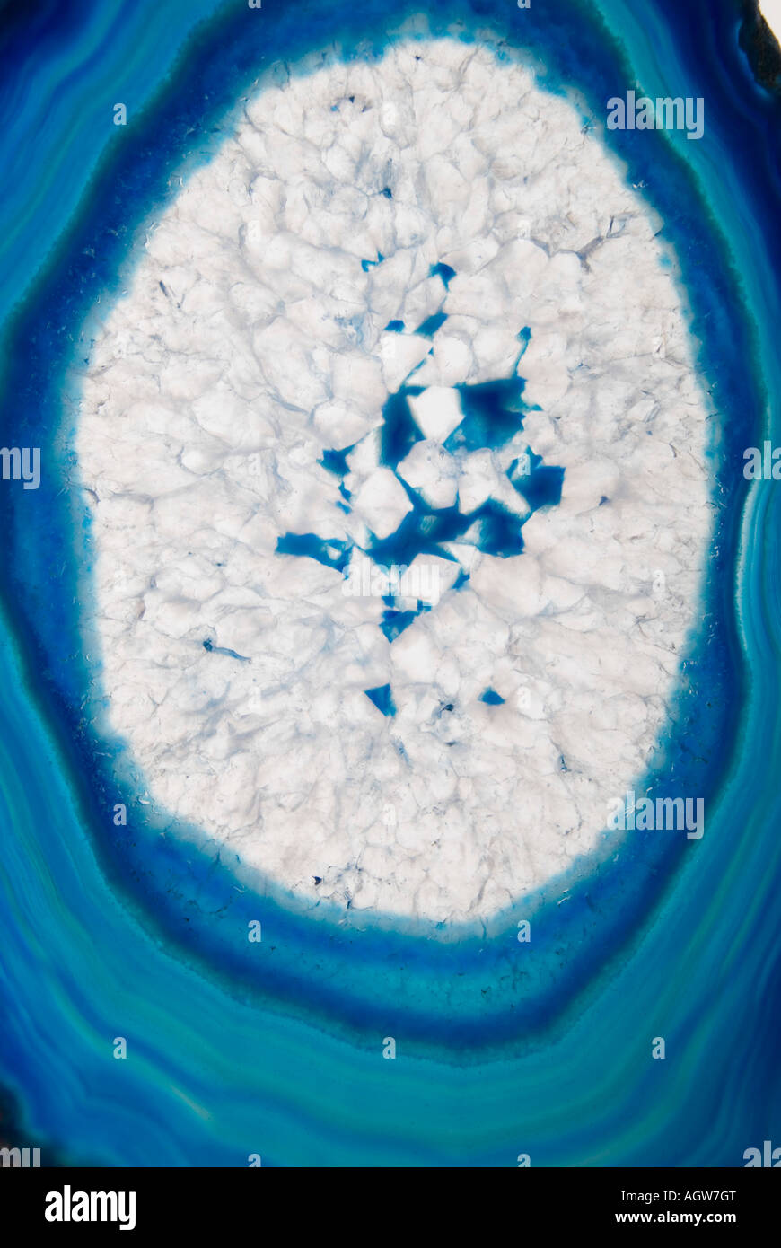 Slice across blue Geode Stock Photo - Alamy