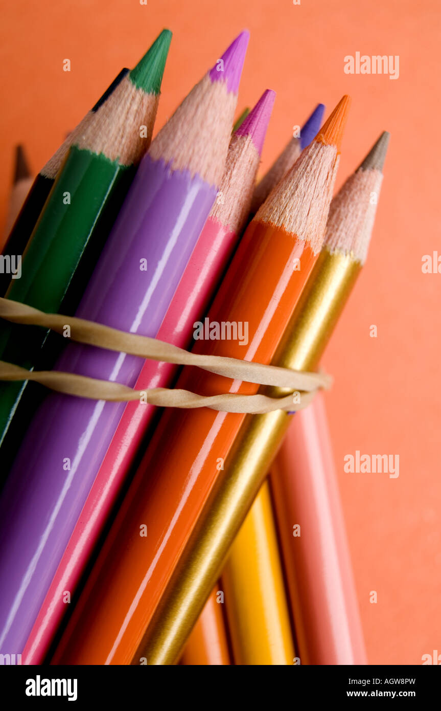 Bunch of colored pencils Stock Photo - Alamy