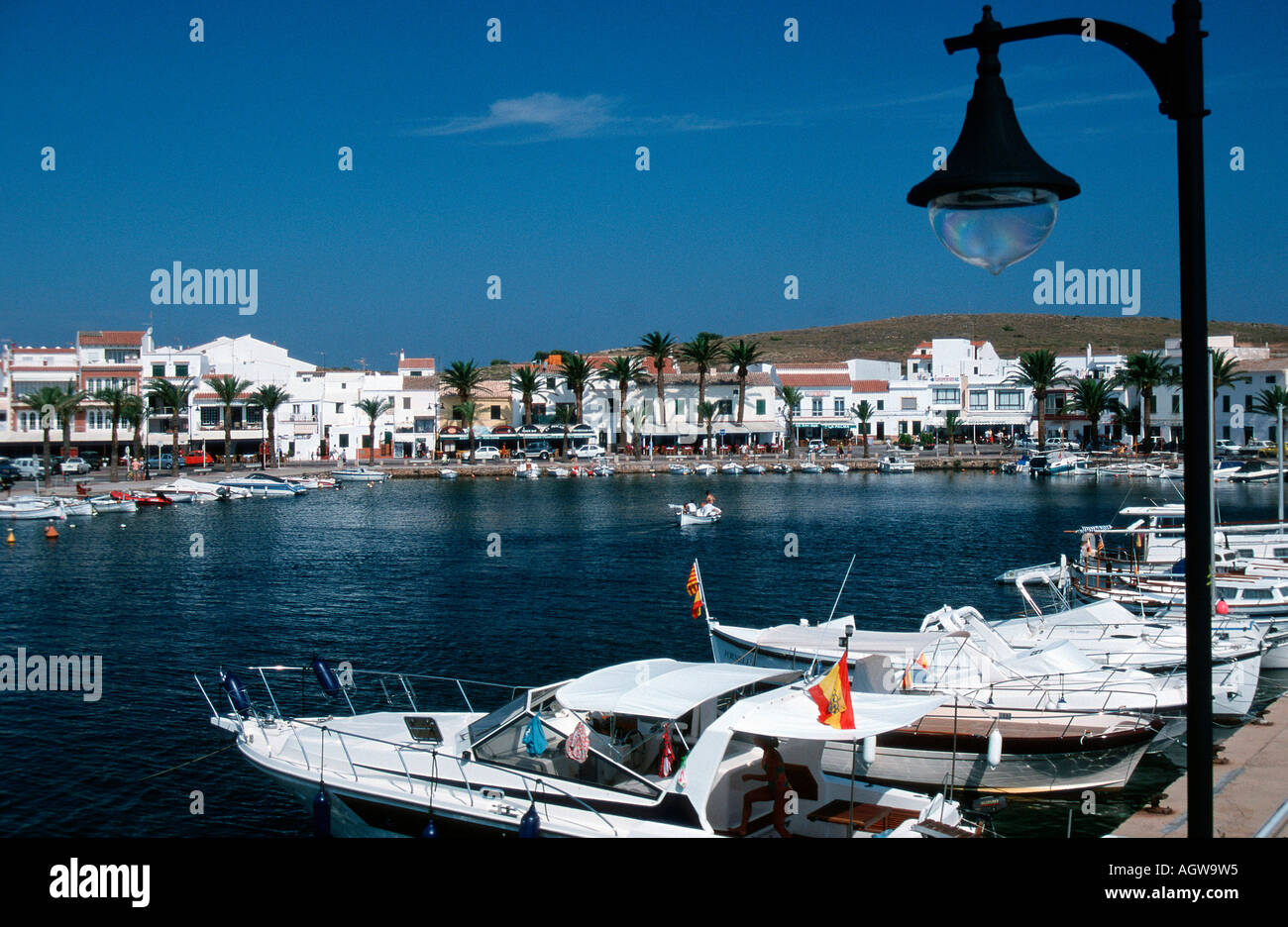 Harbour / Fornells Stock Photo - Alamy