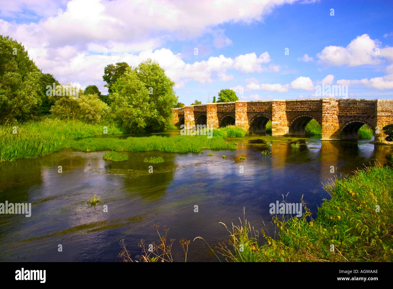 River Bridge Wimborne Dorset Summer Holiday Calendar Magazine Stock ...