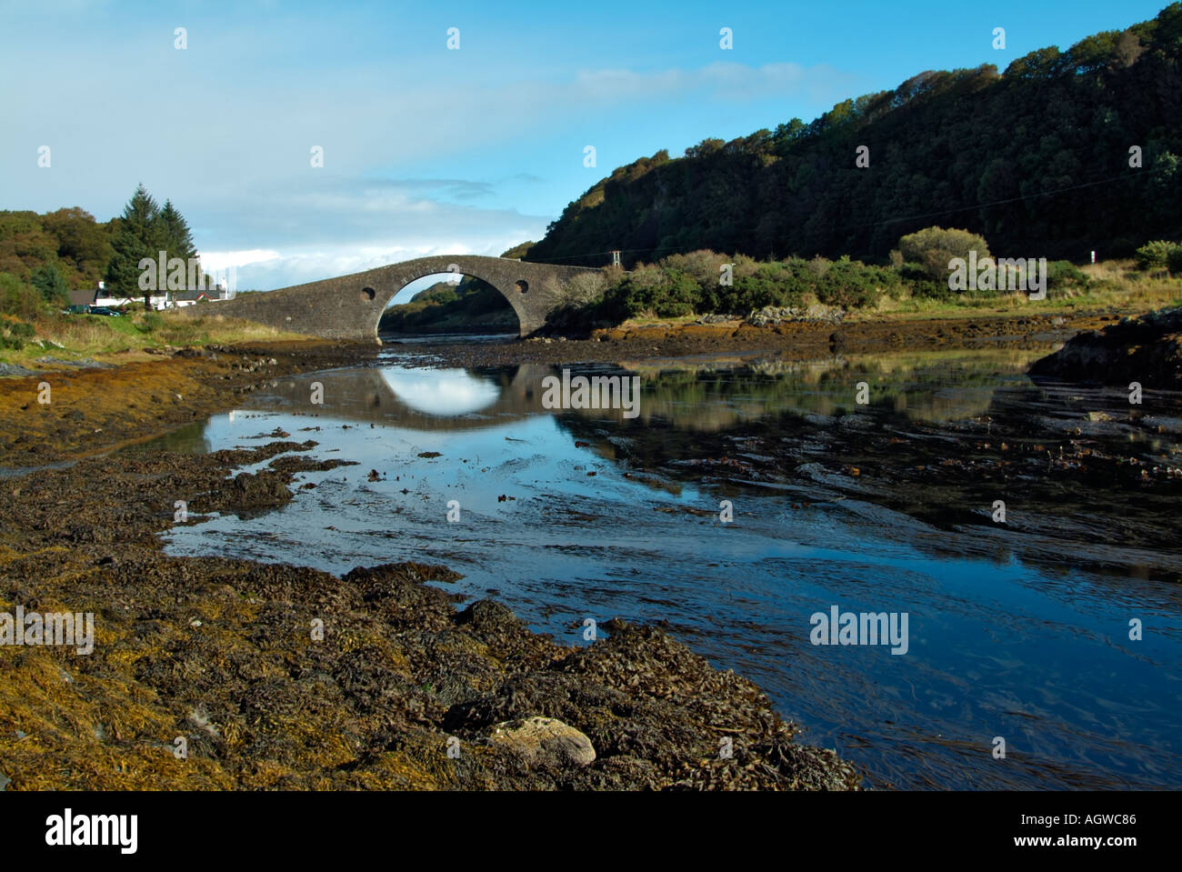 Clachan Bridge also known as the Bridge over the Atlantic Isle of Seil ...