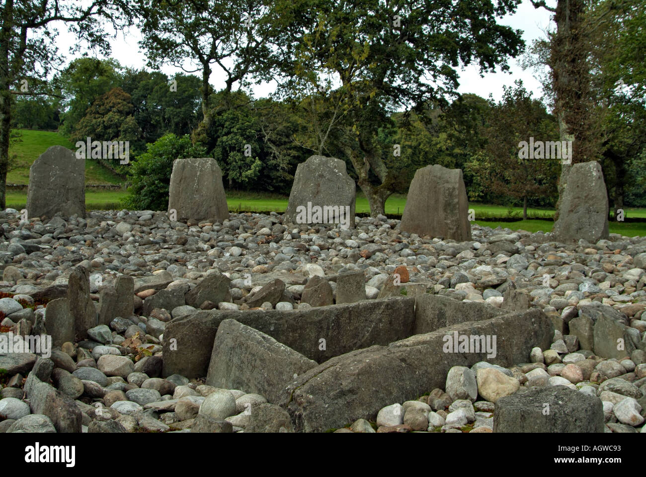Circle of standing stones Kilmartin Glen Argyll Bute Scotland Stock ...