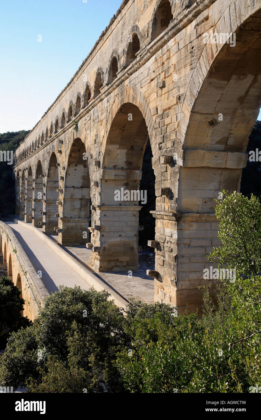 France Provence Pont du Gard roman bridge Stock Photo - Alamy