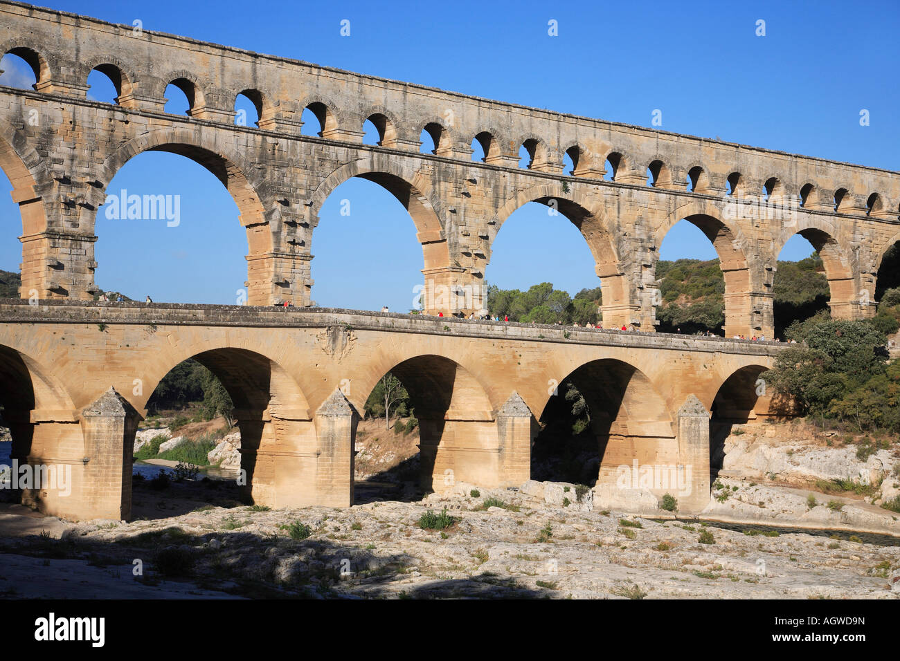 France Provence Pont du Gard roman bridge Stock Photo - Alamy