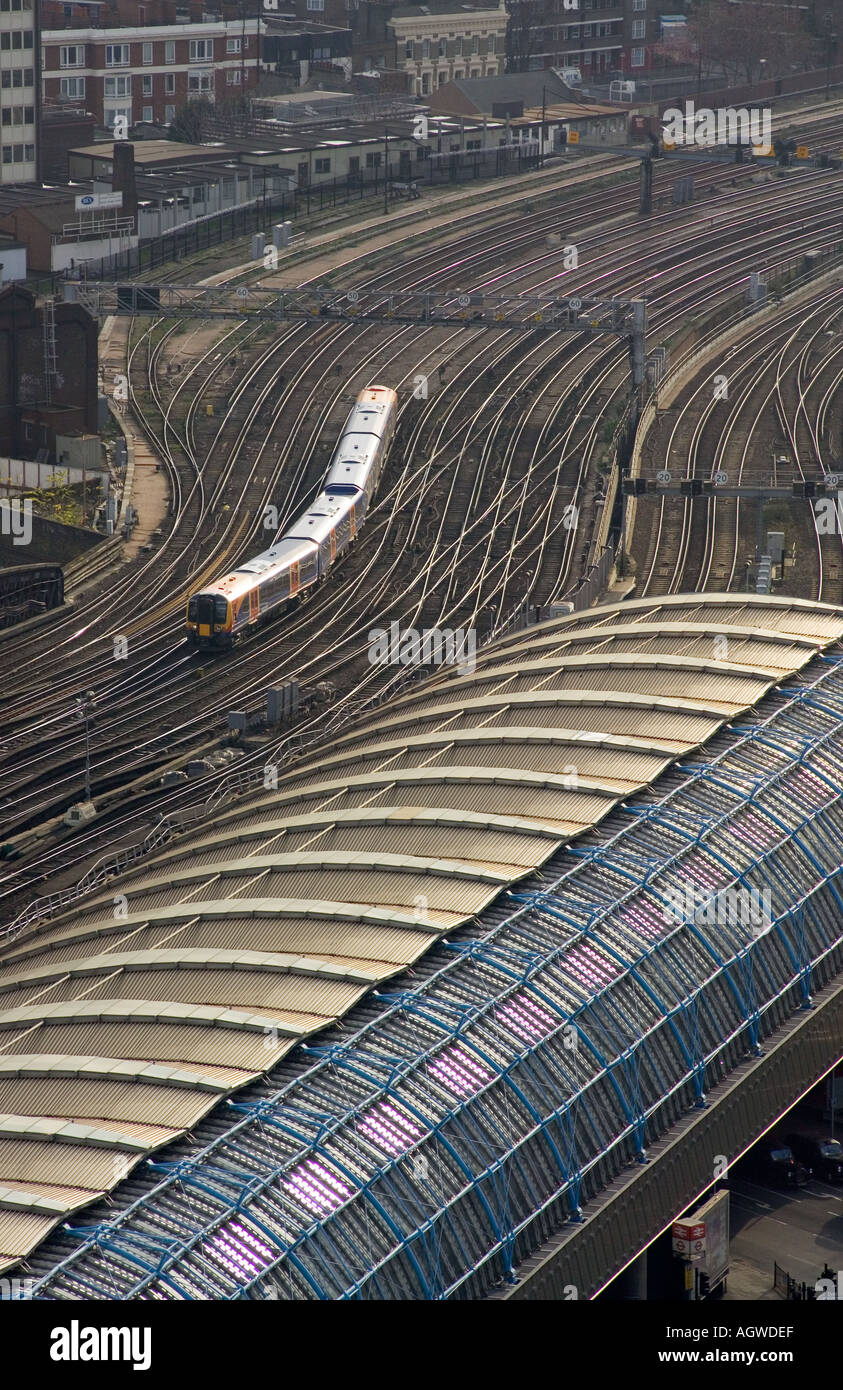 Train approaching Waterloo Station London England Stock Photo - Alamy