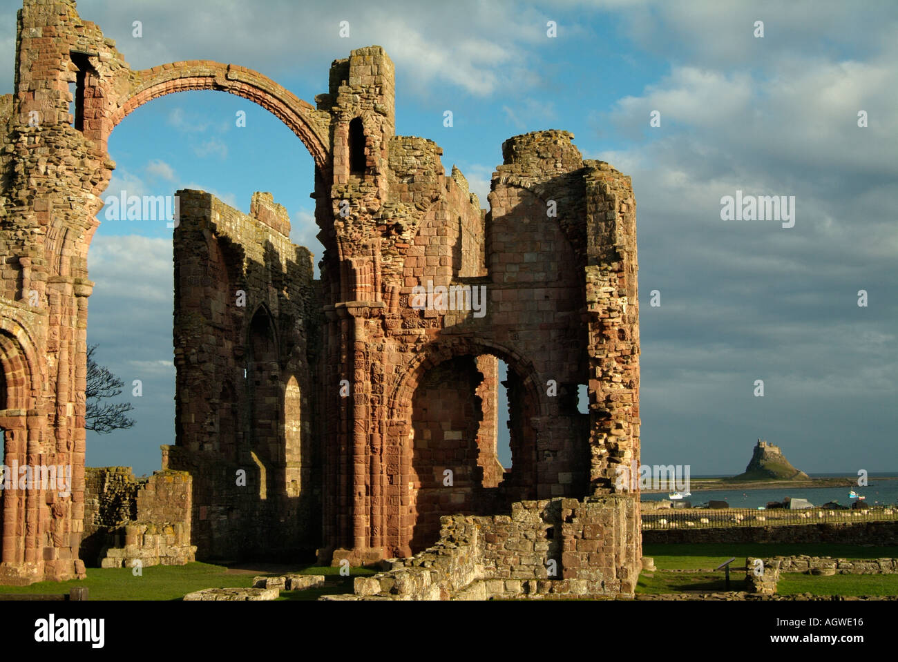 Lindisfarne Priory Holy Island Northumberland England Stock Photo - Alamy