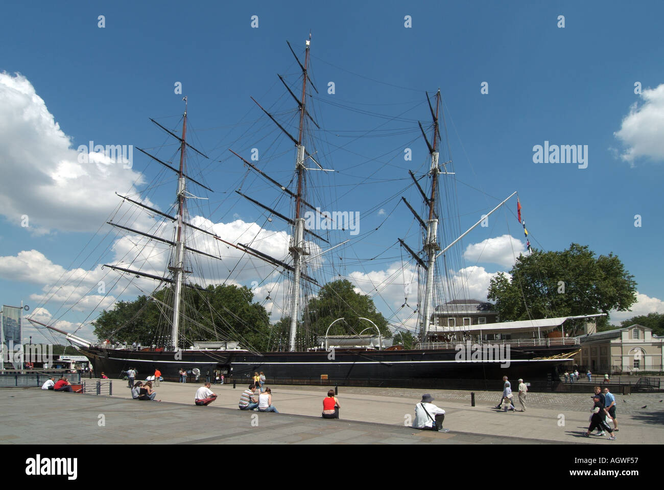 Cutty Sark three masted antique clipper ship worked on tea trade now ...