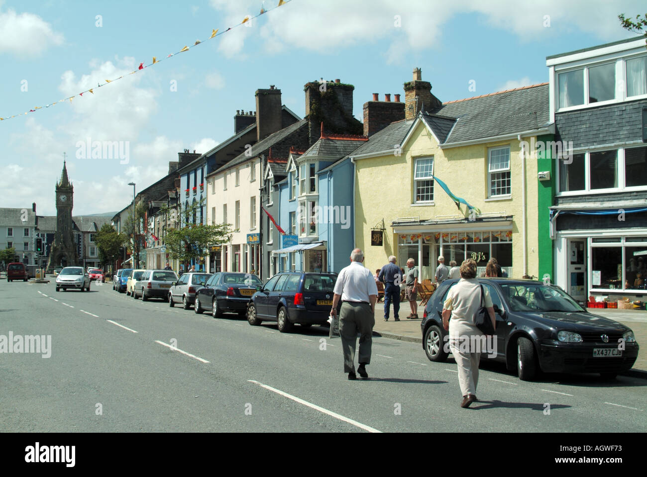 Flags along main street hi-res stock photography and images - Alamy