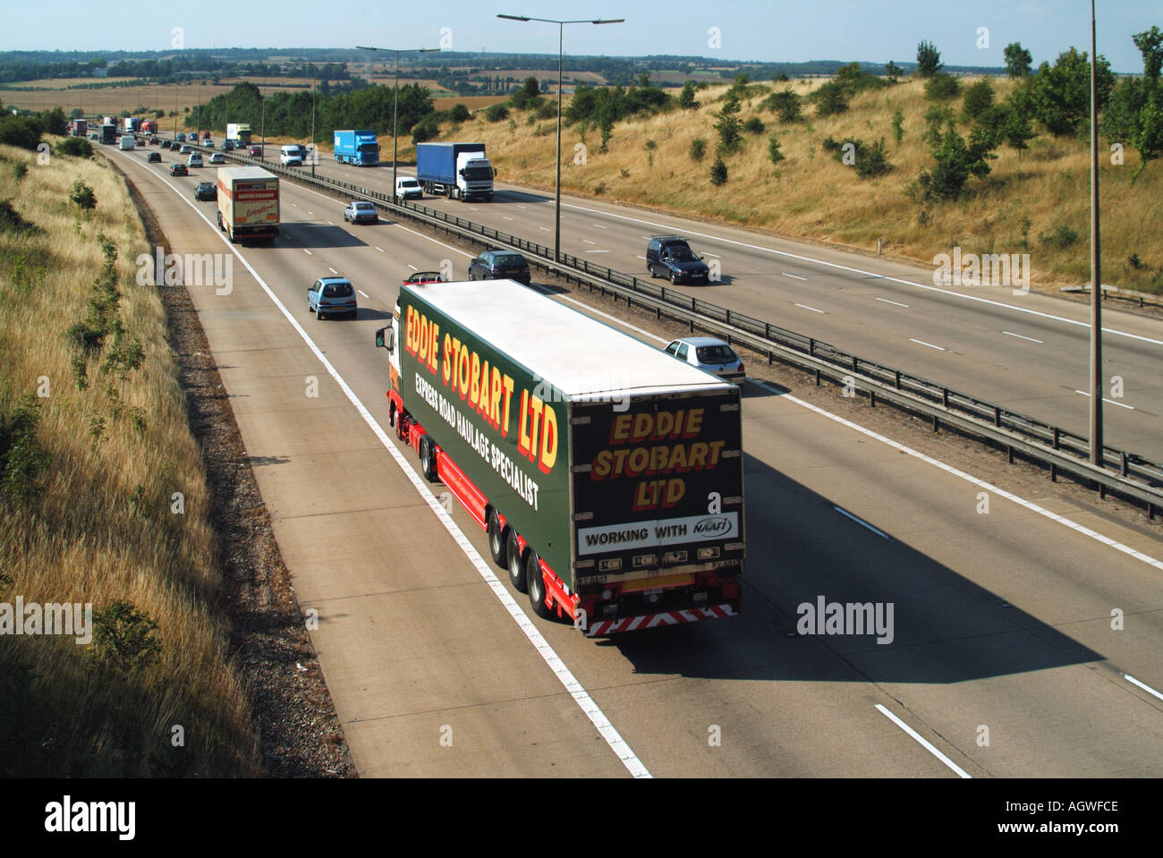Eddie Stobart hgv lorry truck back rear side & aerial view of ...
