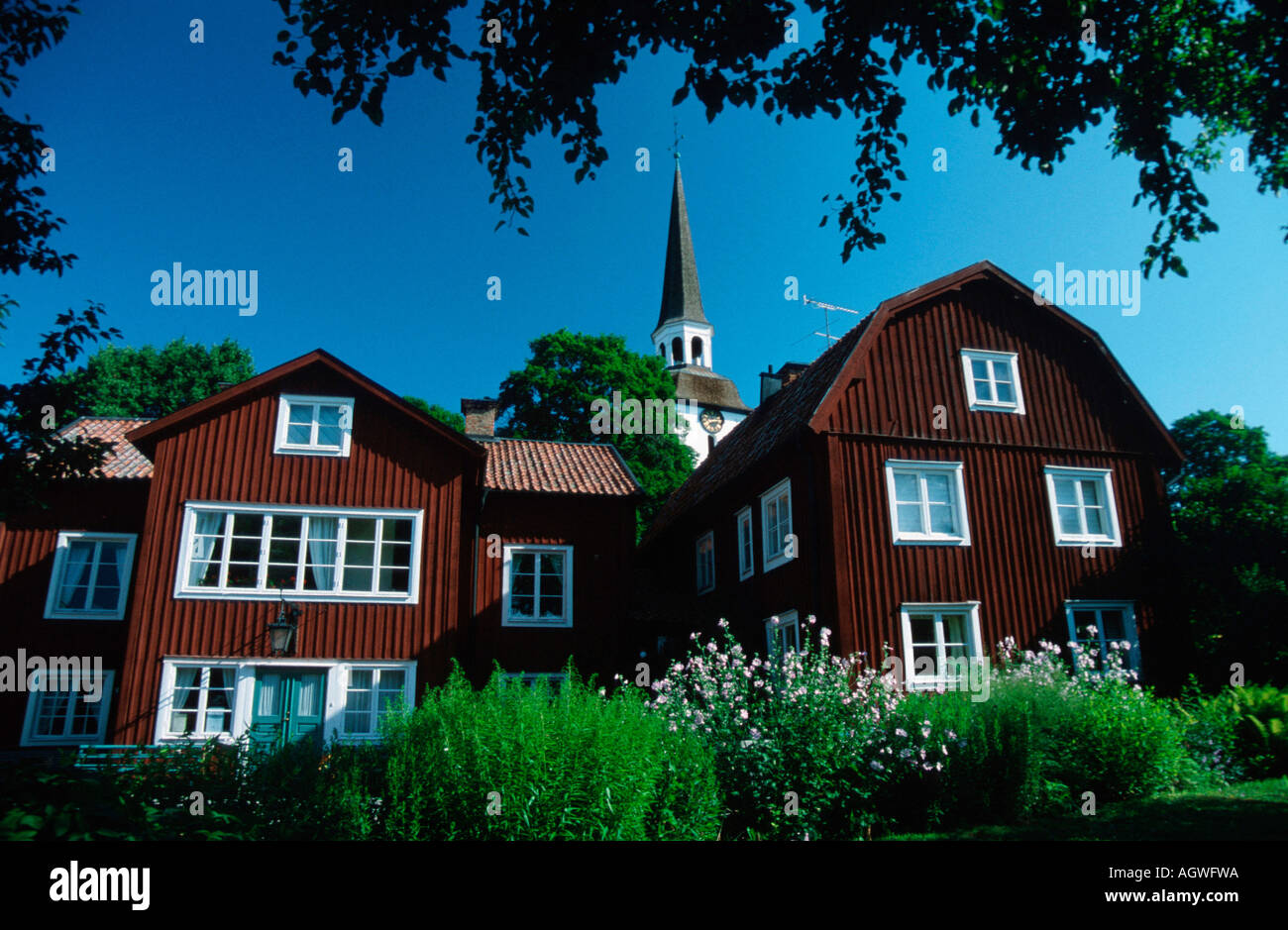 Old part of Mariefred Stock Photo - Alamy
