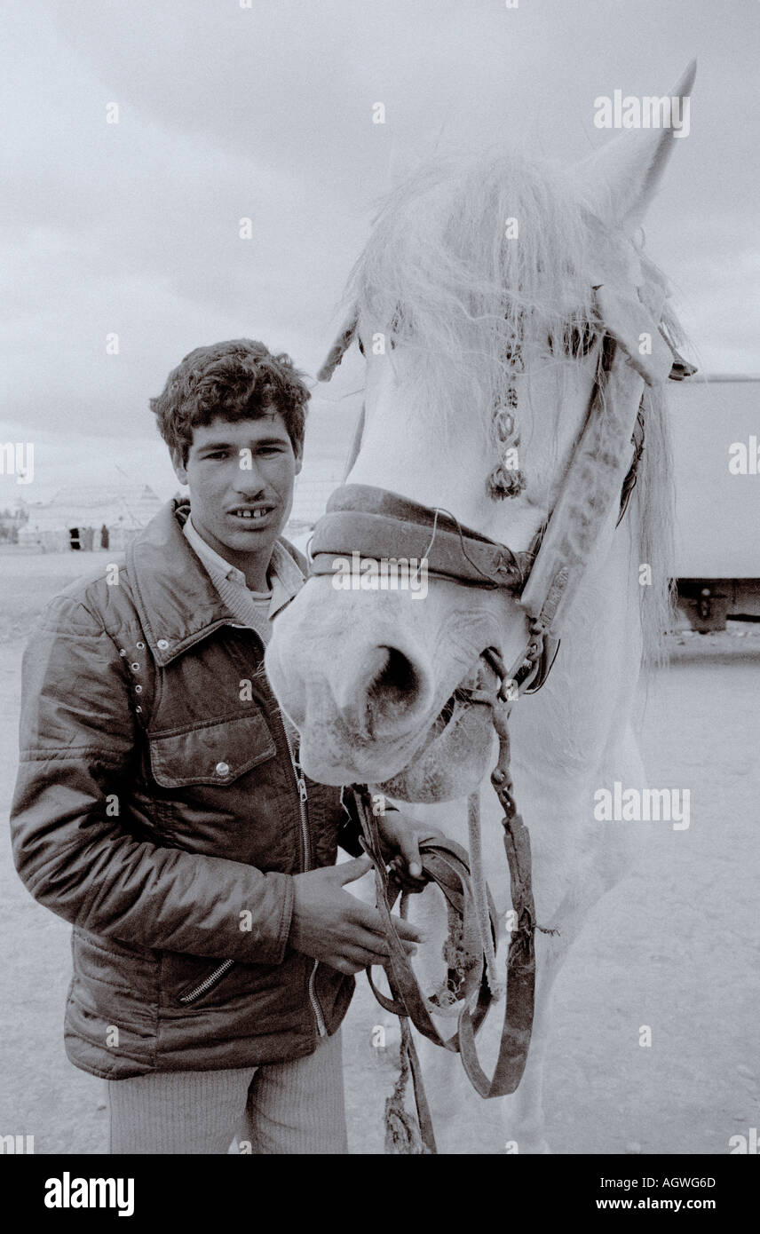 Portrait of a Berber boy and his stallion horse In Marrakech Marrakesh ...