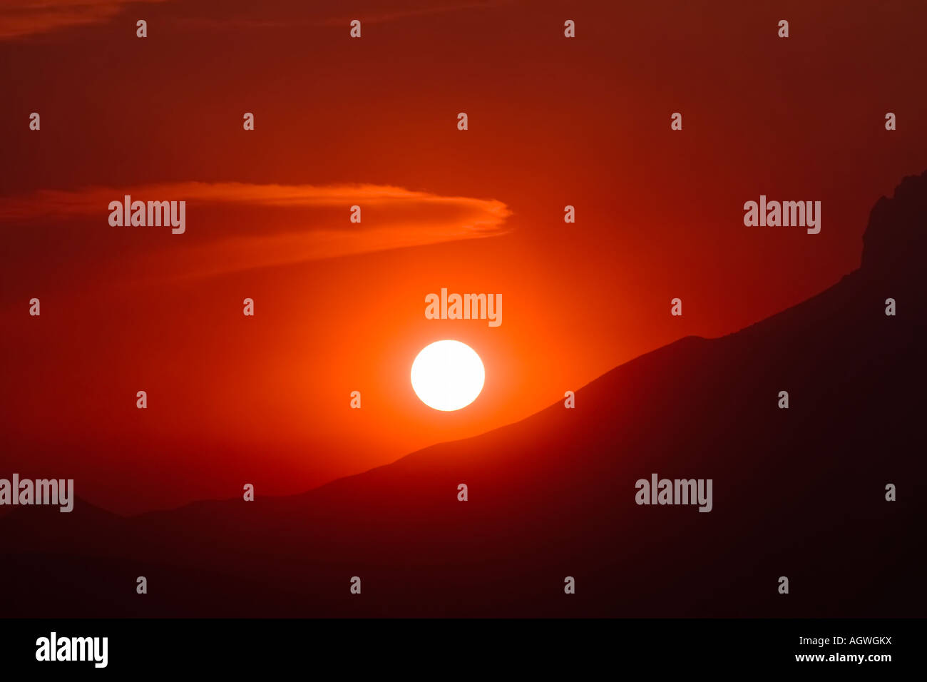 Sunset in mountains Caucasus Russia Stock Photo - Alamy