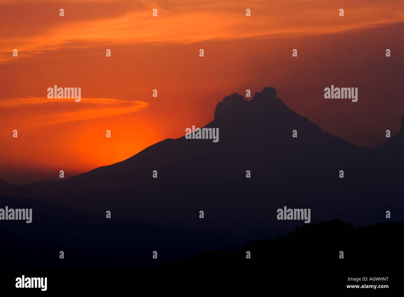 Sunset in mountains Caucasus Russia Stock Photo - Alamy
