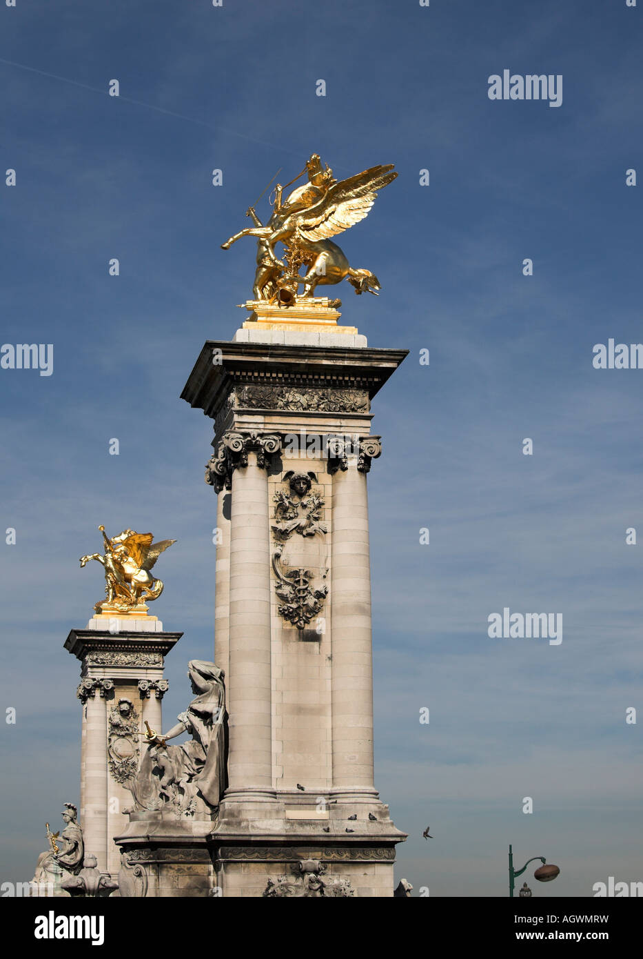 Ornate pillars in Paris Stock Photo - Alamy