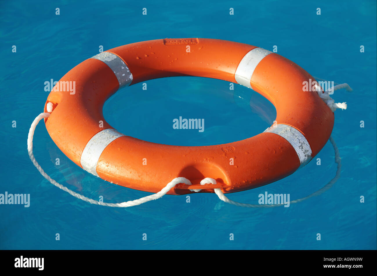 Lifebuoy in water pool Stock Photo - Alamy