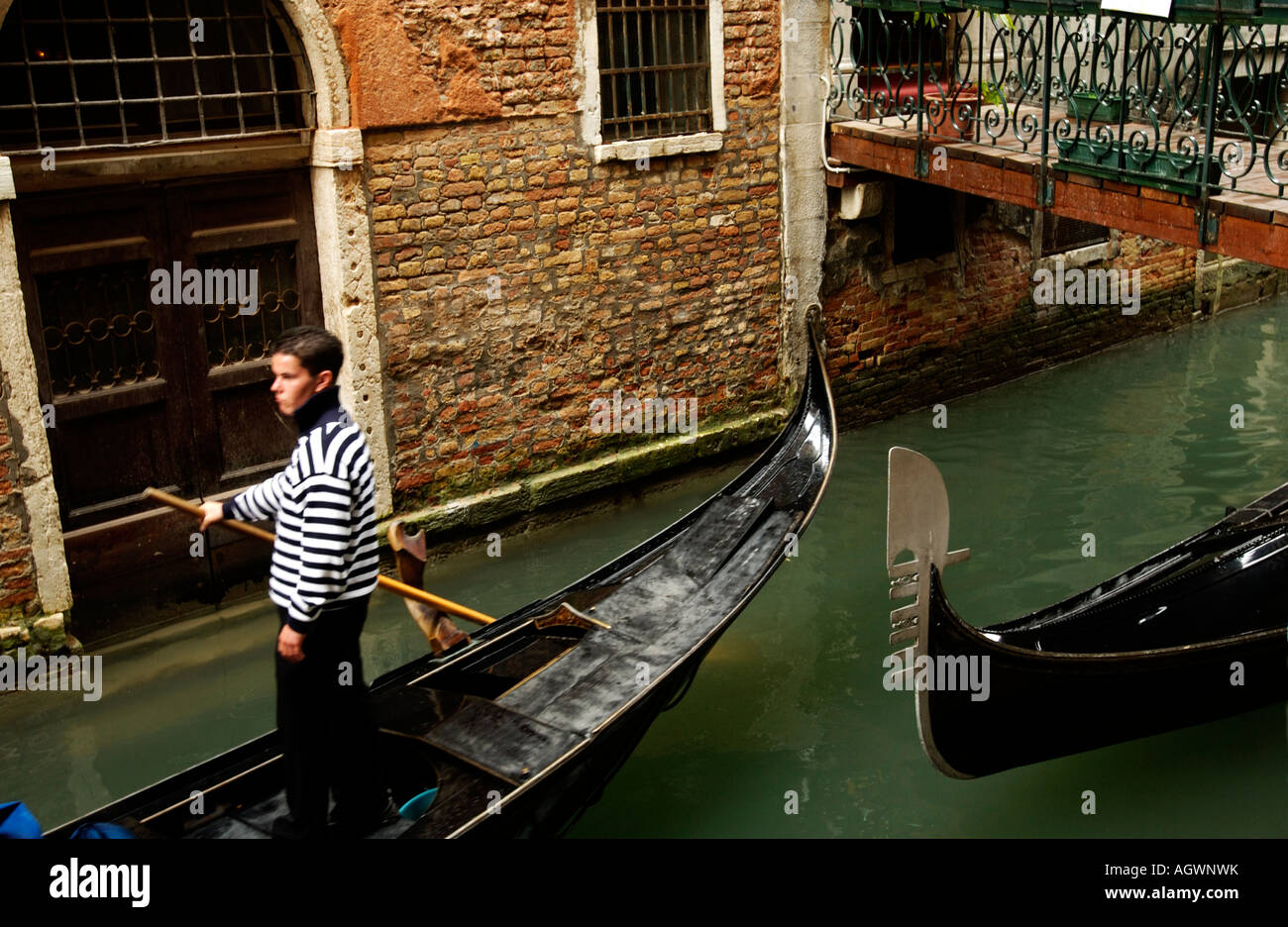 Venice gondola Italy canal Stock Photo - Alamy