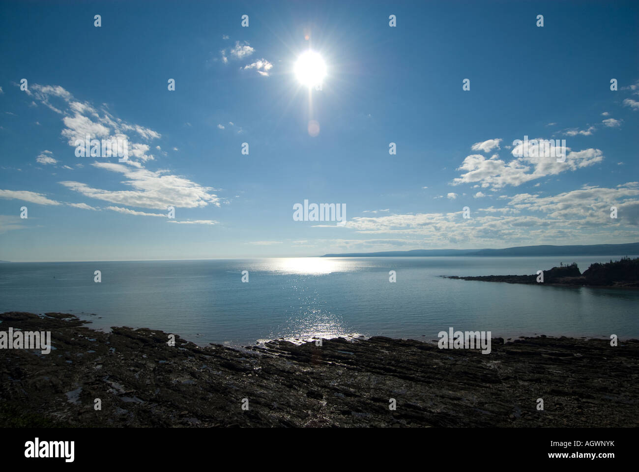 Cliffs below the lighthouse at Cape Enrage New Brunswick on the Bay of ...