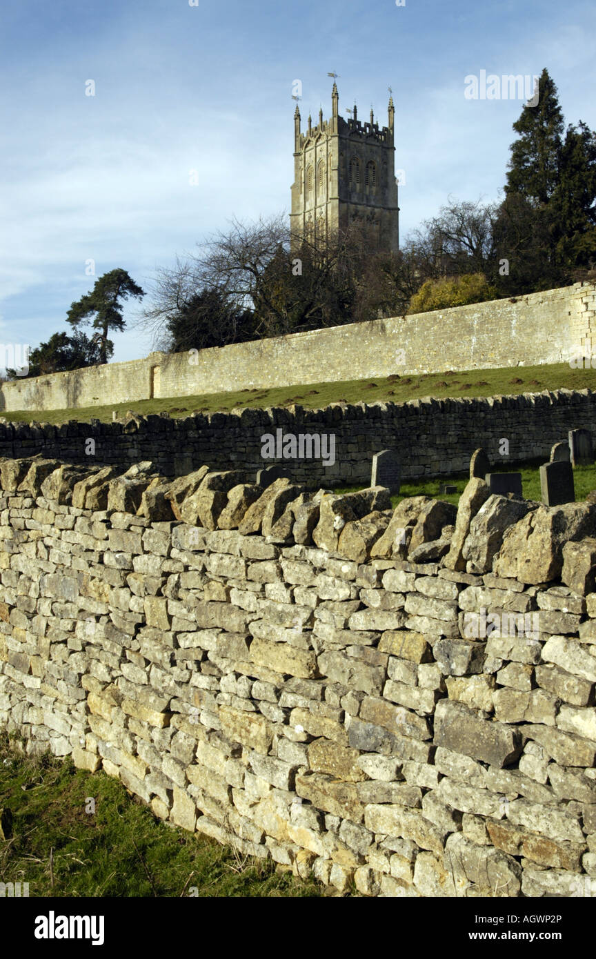 Dry Stone Wall beneath the graveyard, St James', Chipping Campden ...