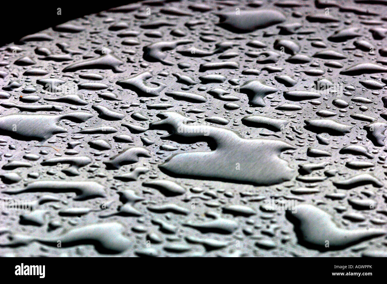 Water On Stainless Steel Stock Photo - Alamy
