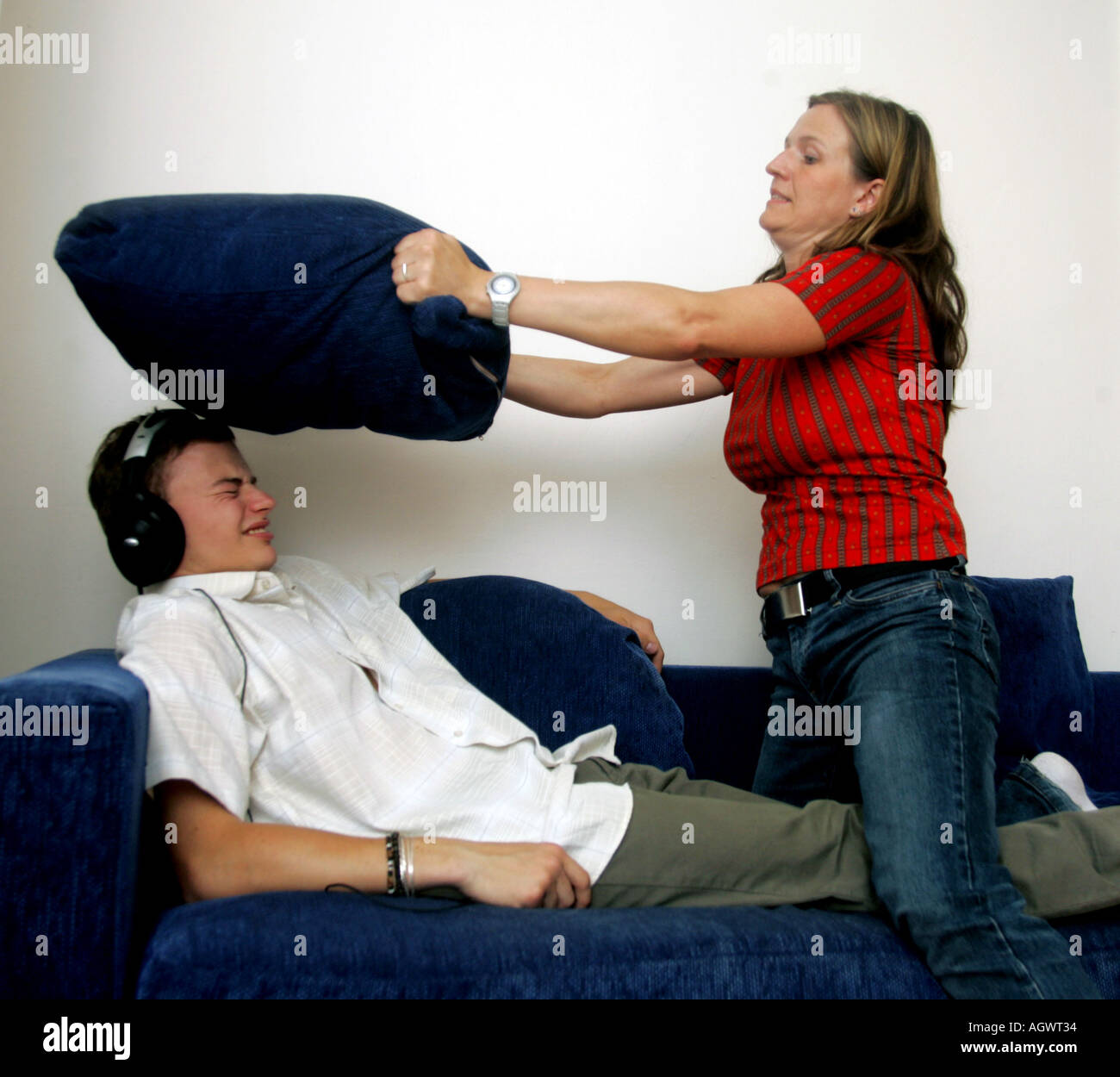 Angry boy pillow hi-res stock photography and images - Alamy