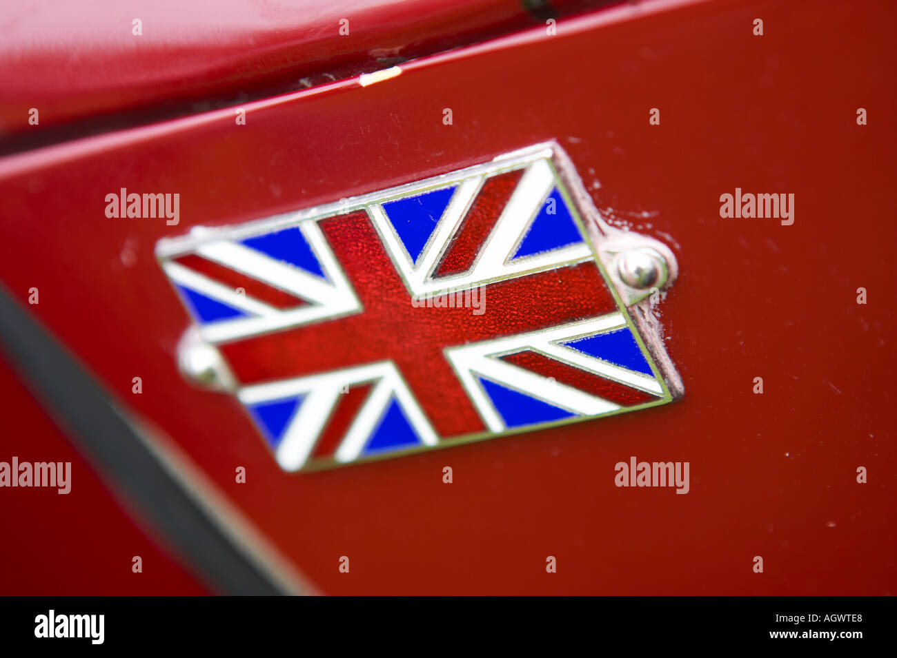 Union Jack Badge on side of old Van Stock Photo - Alamy