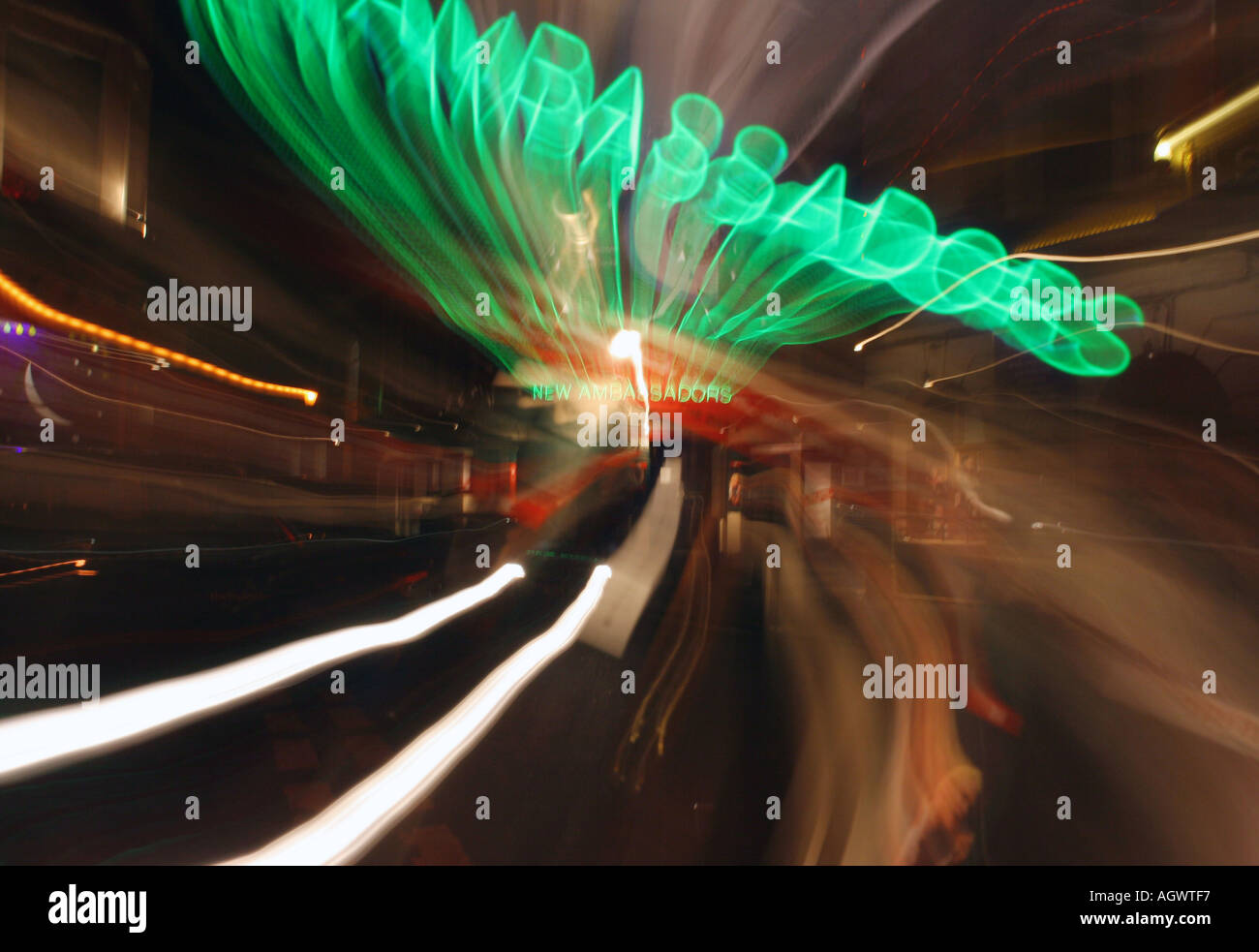 camera effect to create fast paced light rush effect taken in soho ...