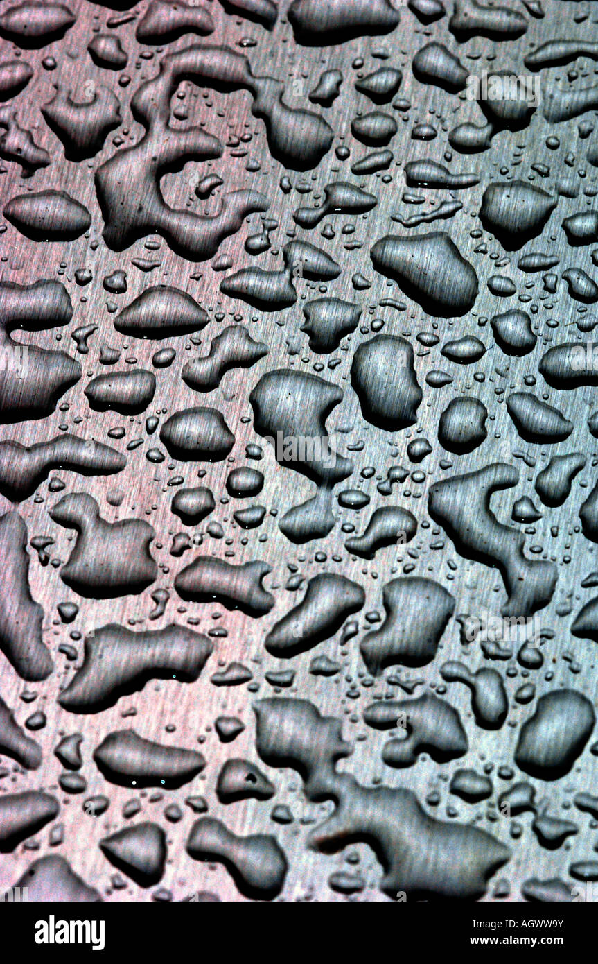Water On Stainless Steel Stock Photo - Alamy