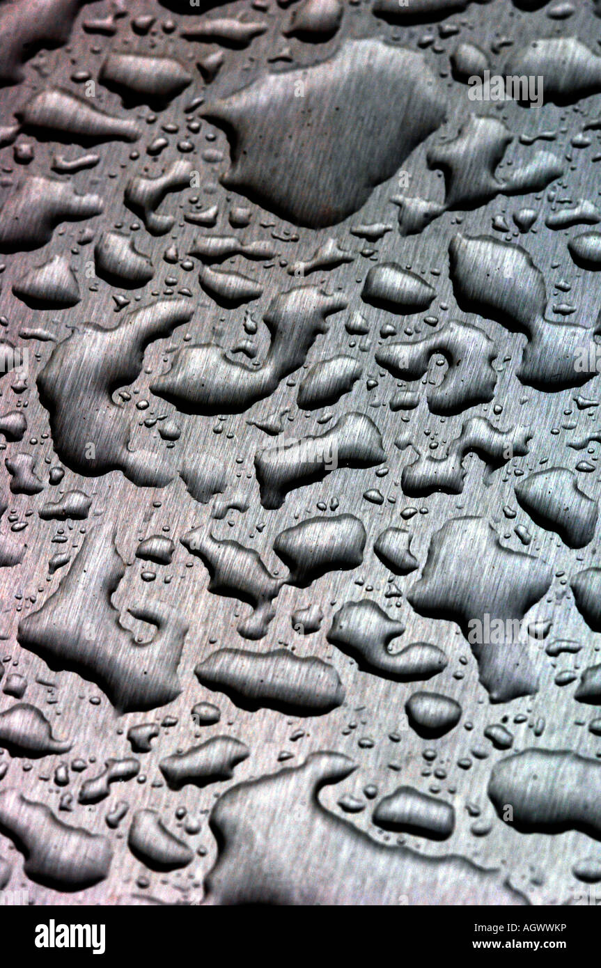 Water On Stainless Steel Stock Photo - Alamy