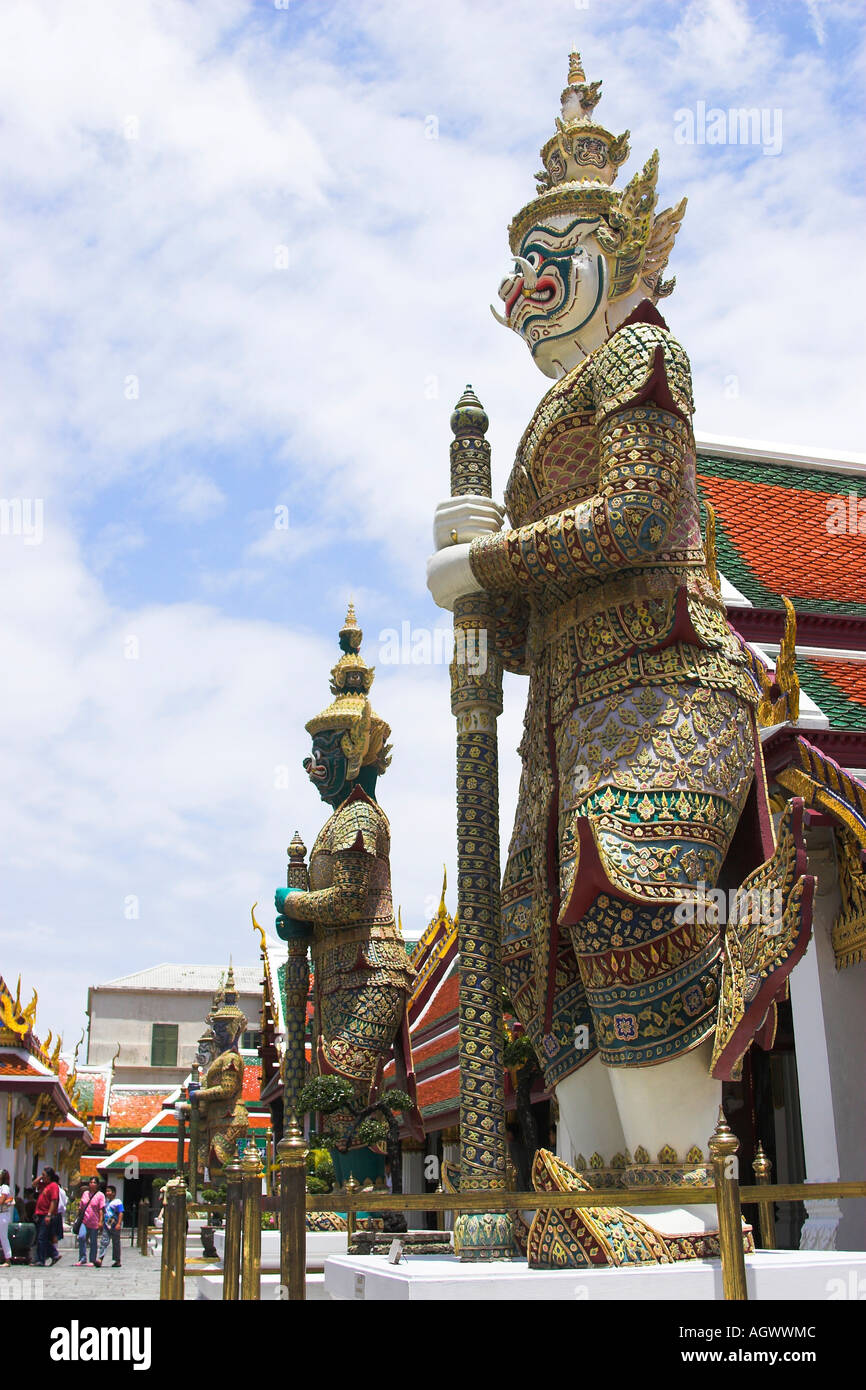 Mythical giant guardian stand guard at the gate of the temple of emeral ...